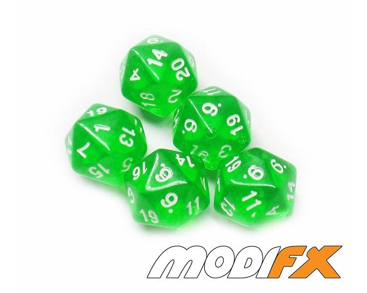 Translucent - Green w/White d20s – Kapiti Hobbies